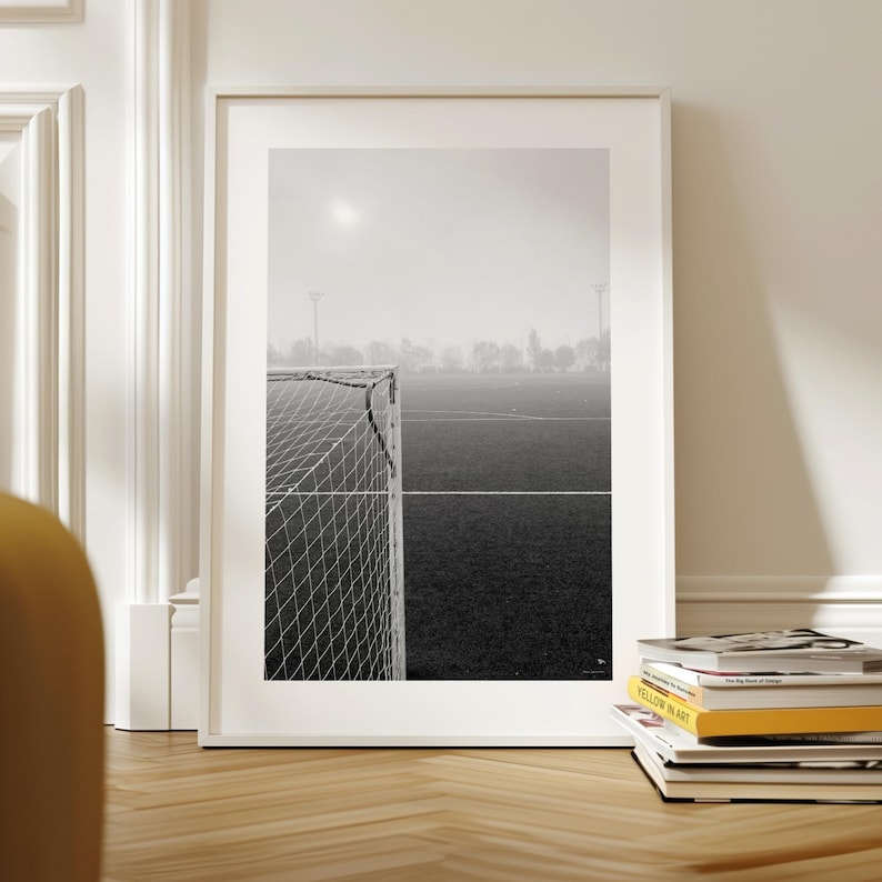 Soccer Goal Print Out Poster Wall Art for Teen Room Decor in Black and ...