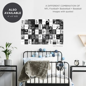 Sports Wall Collage Art for Teen Dorm Room Football Basketball Baseball ...