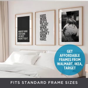 Set of 3 Soccer Prints With Famous Inspirational Sports Quotes in Black ...