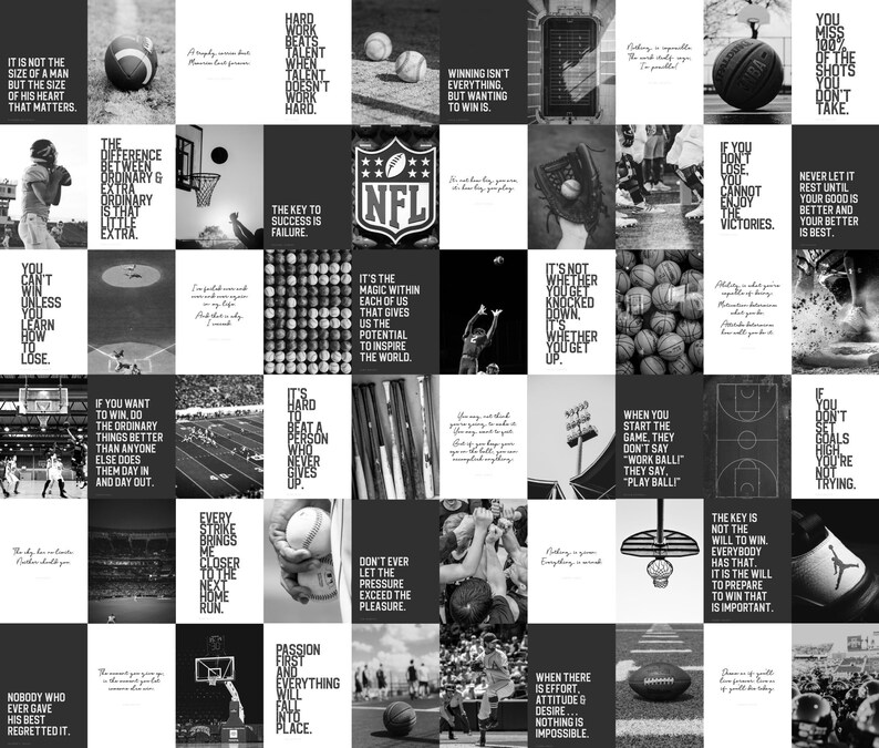 Sports Wall Collage Art for Teen Dorm Room Football - Etsy
