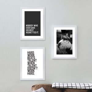 Set of 3 Soccer Prints With Famous Inspirational Sports Quotes in Black ...