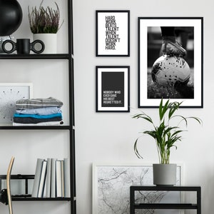 Set of 3 Soccer Prints With Famous Inspirational Sports Quotes in Black ...