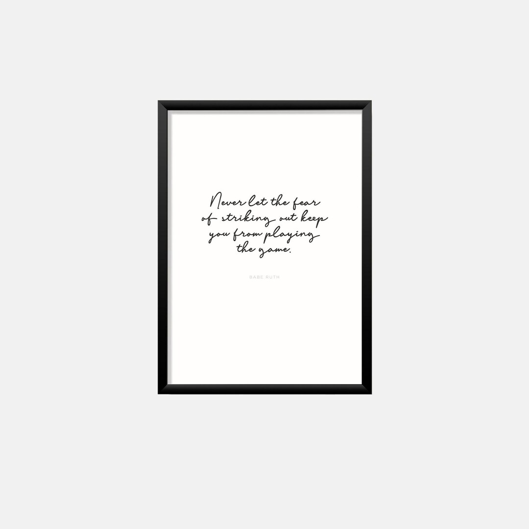 Babe Ruth Inspirational Quote For Kids Bedroom Wall Decor A