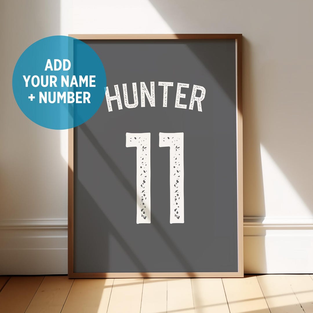 Personalized Soccer or Football Print, Boys Room Wall Art, Custom ...