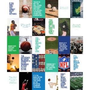 8x10 Sports Wall Collage Kit for Teen Dorm Room Football Basketball ...