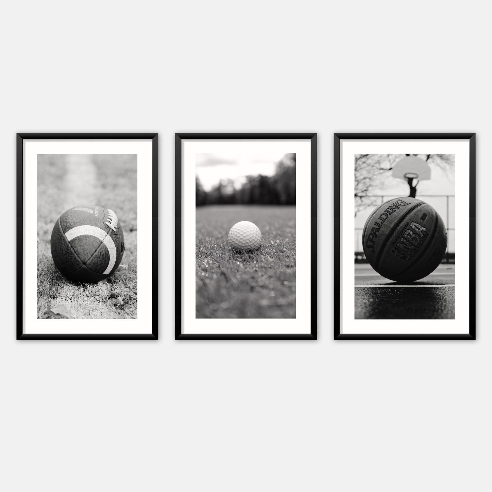 Sports Balls Art Print Set of 3 NFL Football Basketball - Etsy