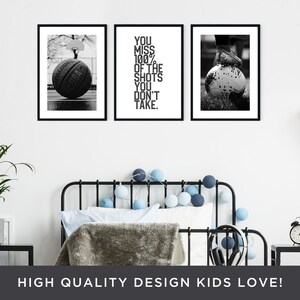 Sports Print Set of 3 for Boys Soccer Basketball Printable Posters With ...