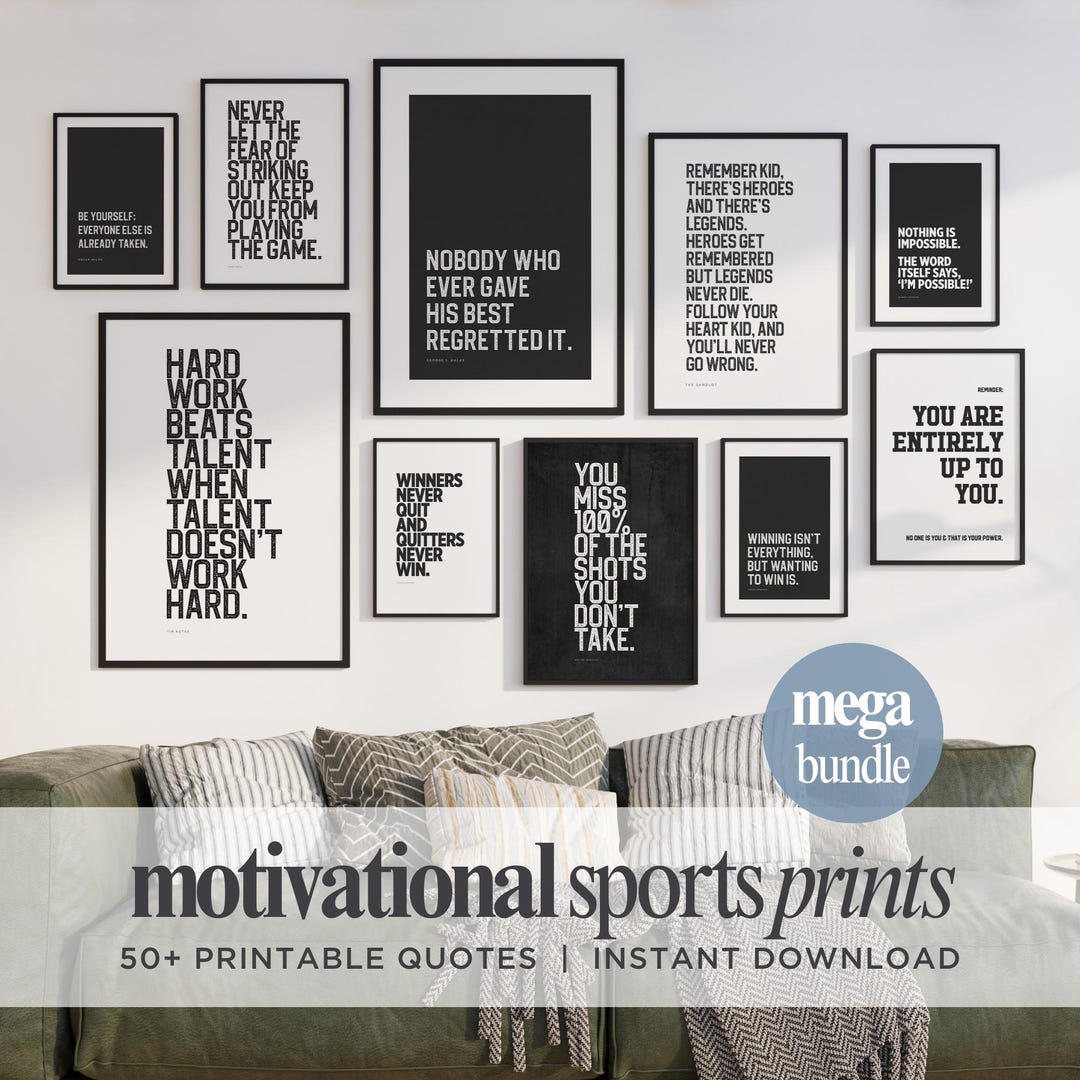50 Motivational Sport Prints for Athletes Inspirational Wall Art for ...