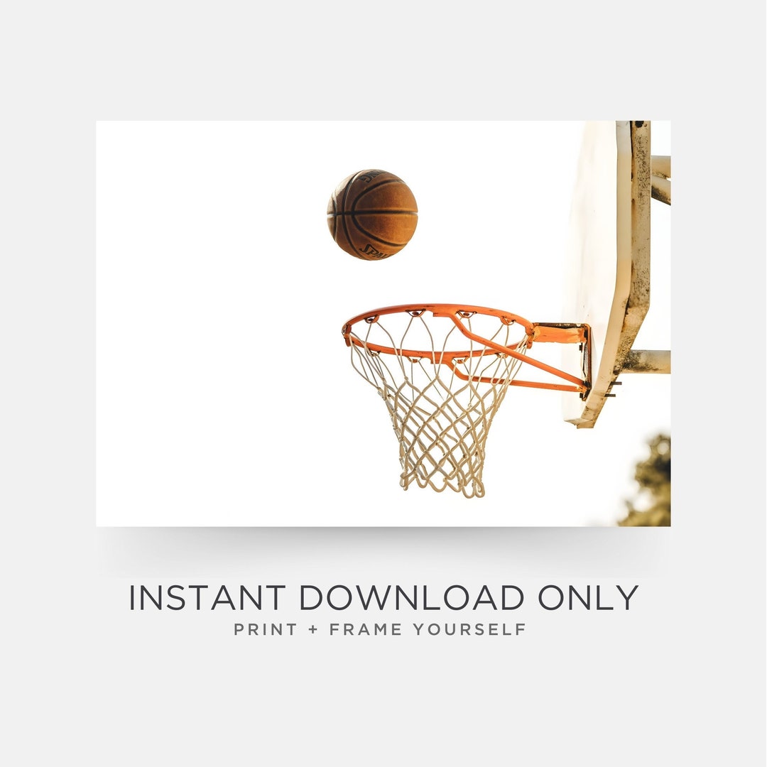Basketball Hoop Poster Instant Download Sports Wall Art Print Home ...