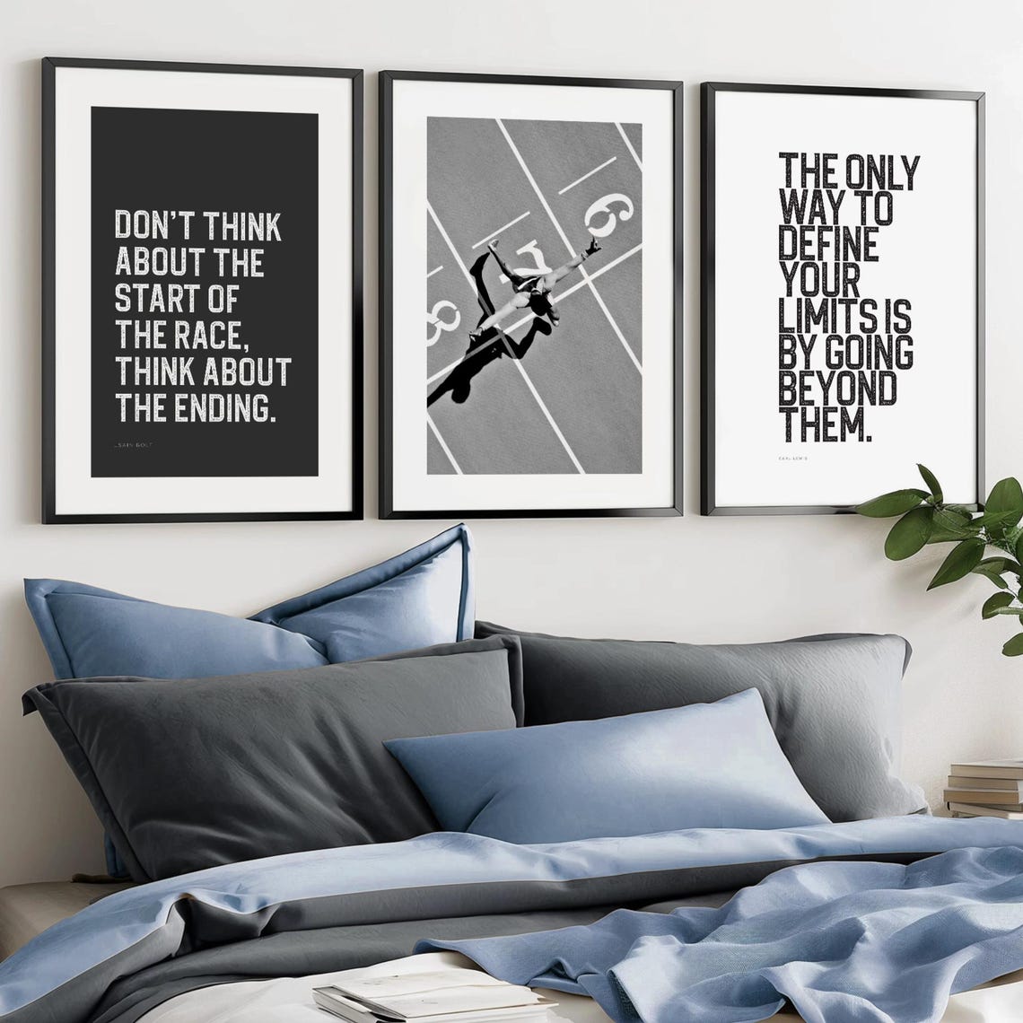 Running Track Set of 3 Printable Posters With Famous Inspirational ...