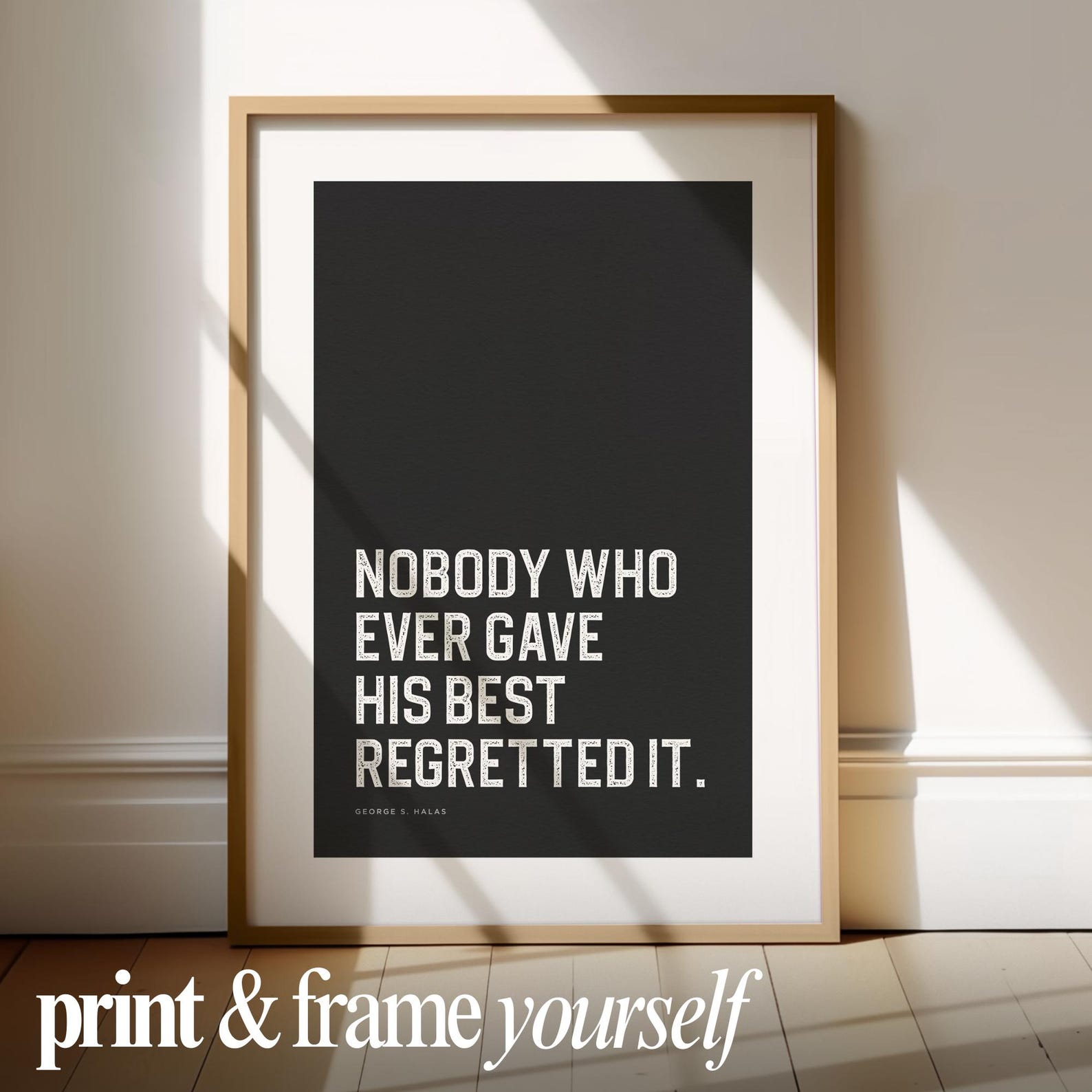 Inspirational Sports Quote Printable Poster in Black & White for Teen ...