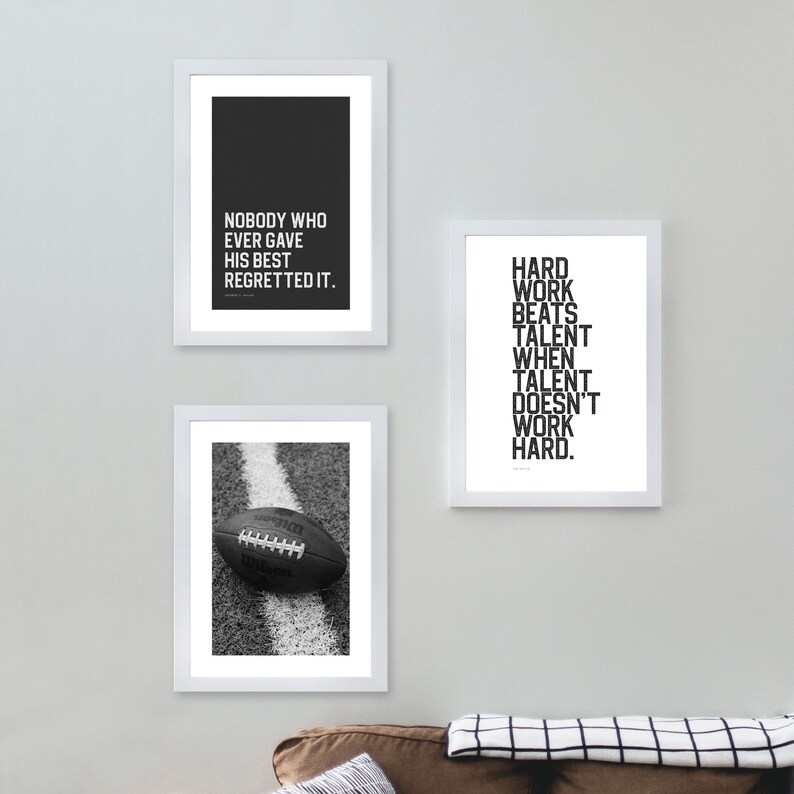 Set of 3 Inspirational NFL Football Printables in Black & - Etsy
