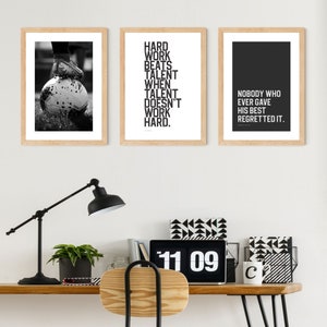 Set of 3 Soccer Prints With Famous Inspirational Sports Quotes in Black ...