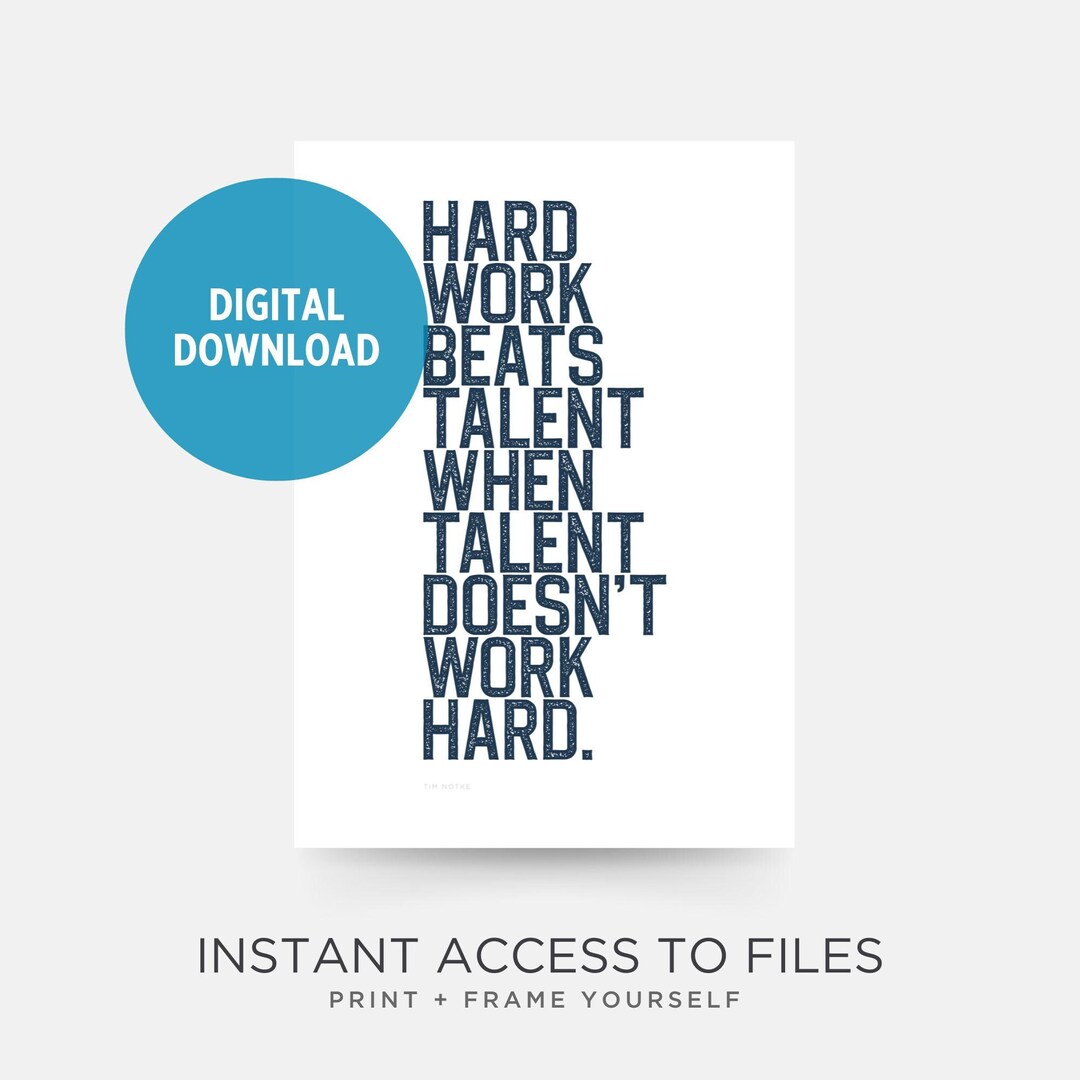 Hard Work Beats Talent When Talent Doesn't Work Hard Navy Inspirational ...