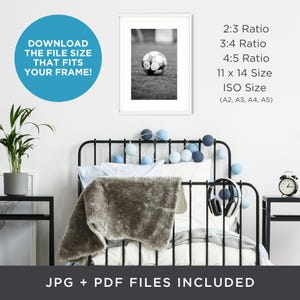 Soccer Ball Print Out Poster Wall Art for Sports Fan Games Room or Teen ...