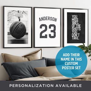 Sports Print Set of 3 for Boys Soccer Basketball Printable Posters With ...