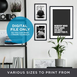 Soccer Basketball Printable Posters With Inspirational Quote Sports Set ...