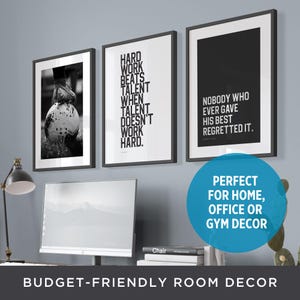 Set of 3 Soccer Prints With Famous Inspirational Sports Quotes in Black ...