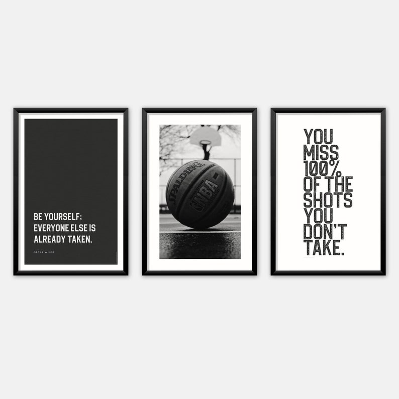 Basketball Print Set of 3 for Boys NBA Basketball Printable - Etsy