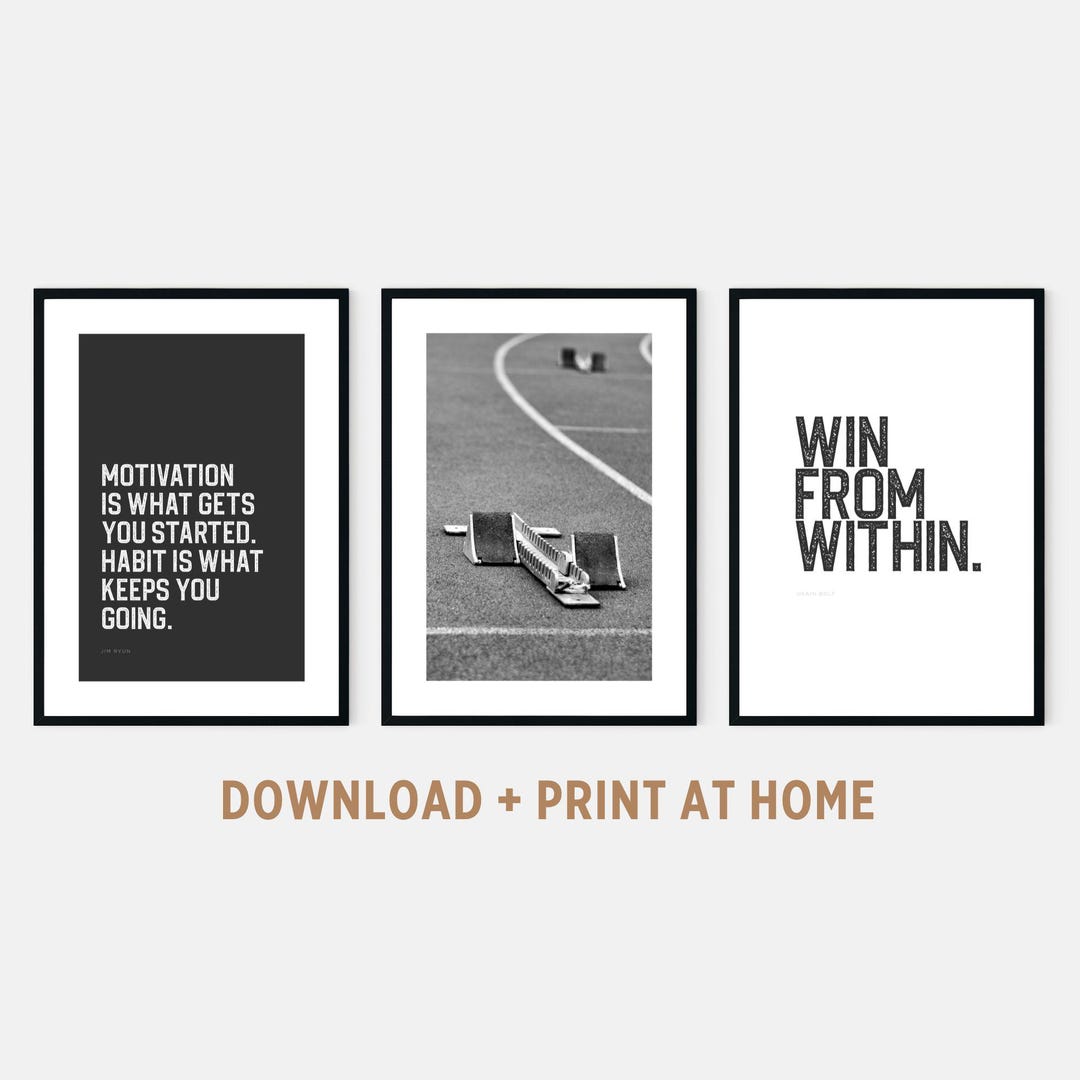 Track & Field Print Set of 3 for Boys Running Themed Posters With ...
