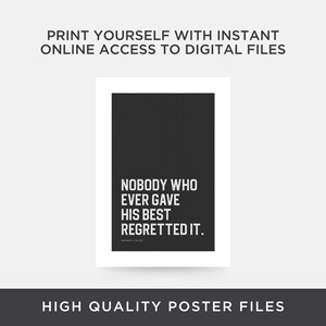 Inspirational Sports Quote Printable Poster in Black & White for Teen ...