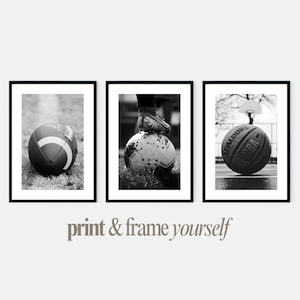Sports Balls Print Set Soccer Basketball NFL Football Printable Posters ...