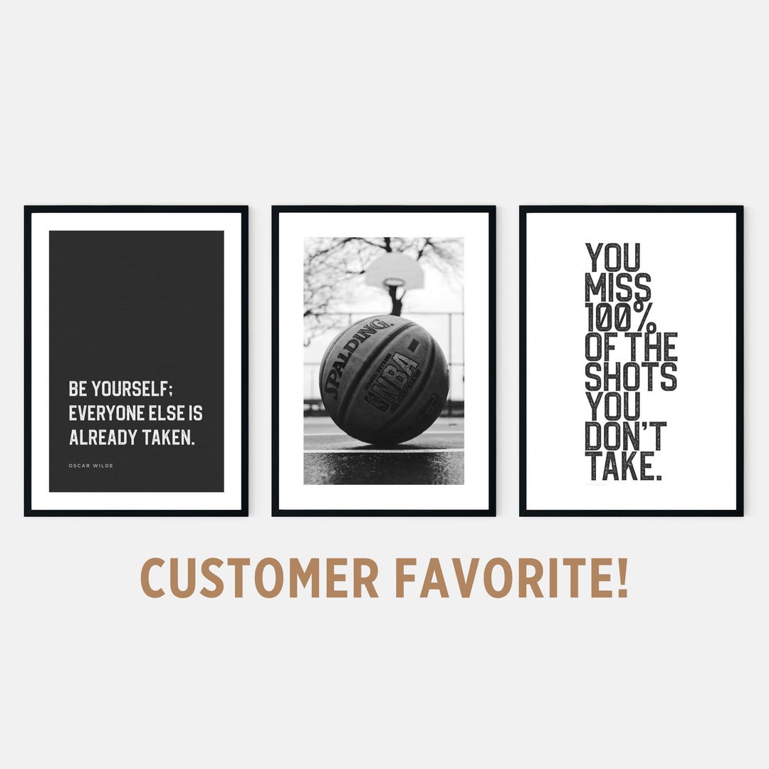 Basketball Print Set of 3 for Boys NBA Basketball Printable Poster With ...