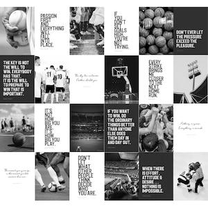 Sports Wall Collage Kit for Teen Dorm Room Football Basketball Baseball ...