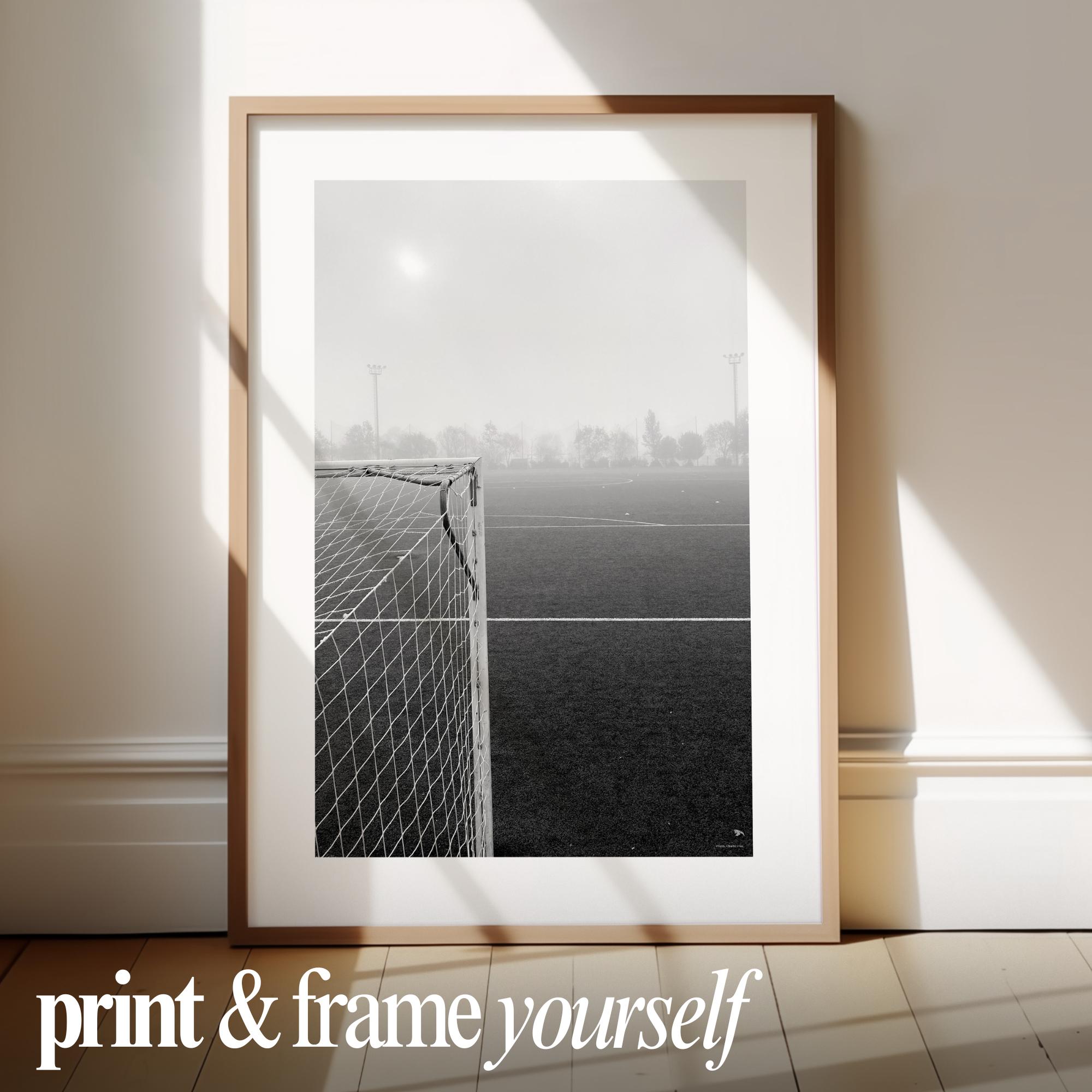 Soccer Goal Print Out Poster Wall Art for Teen Room Decor in Black and ...