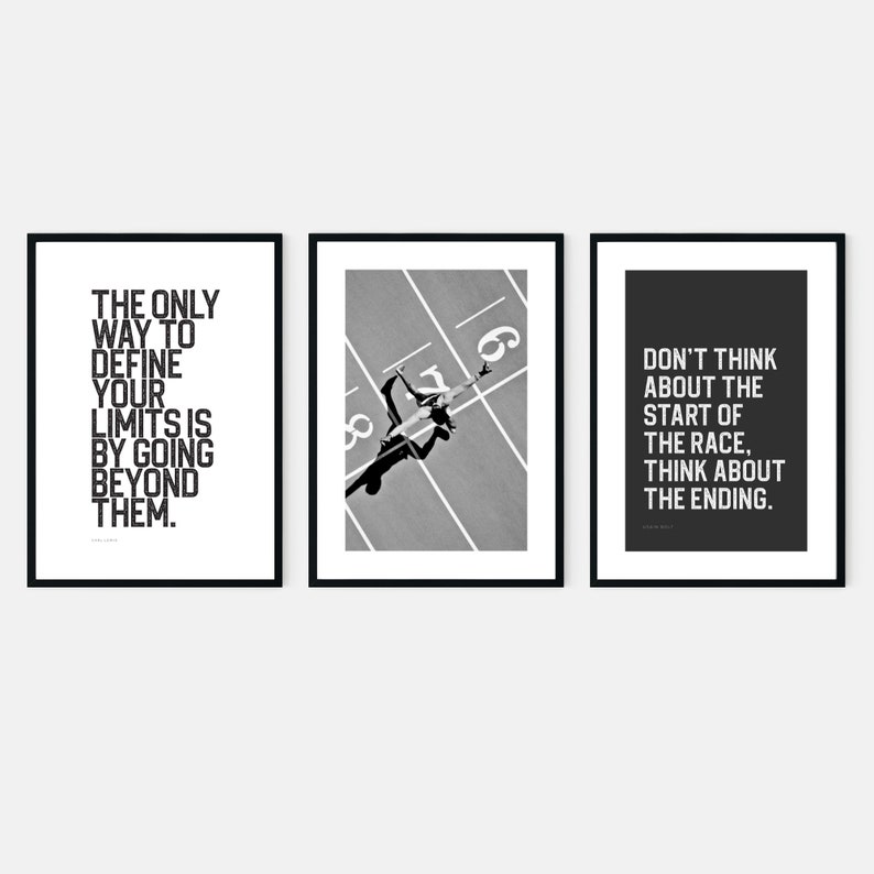 Running Track Set of 3 Printable Posters With Famous - Etsy