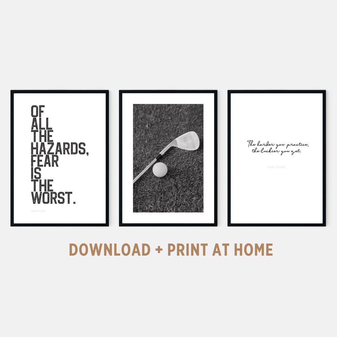 Printable Golf Wall Art Print Set of 3 Golf Sport Poster Inspirational ...