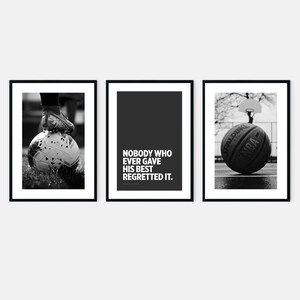 Soccer Basketball Printable Posters With Inspirational Quote Sports Set ...