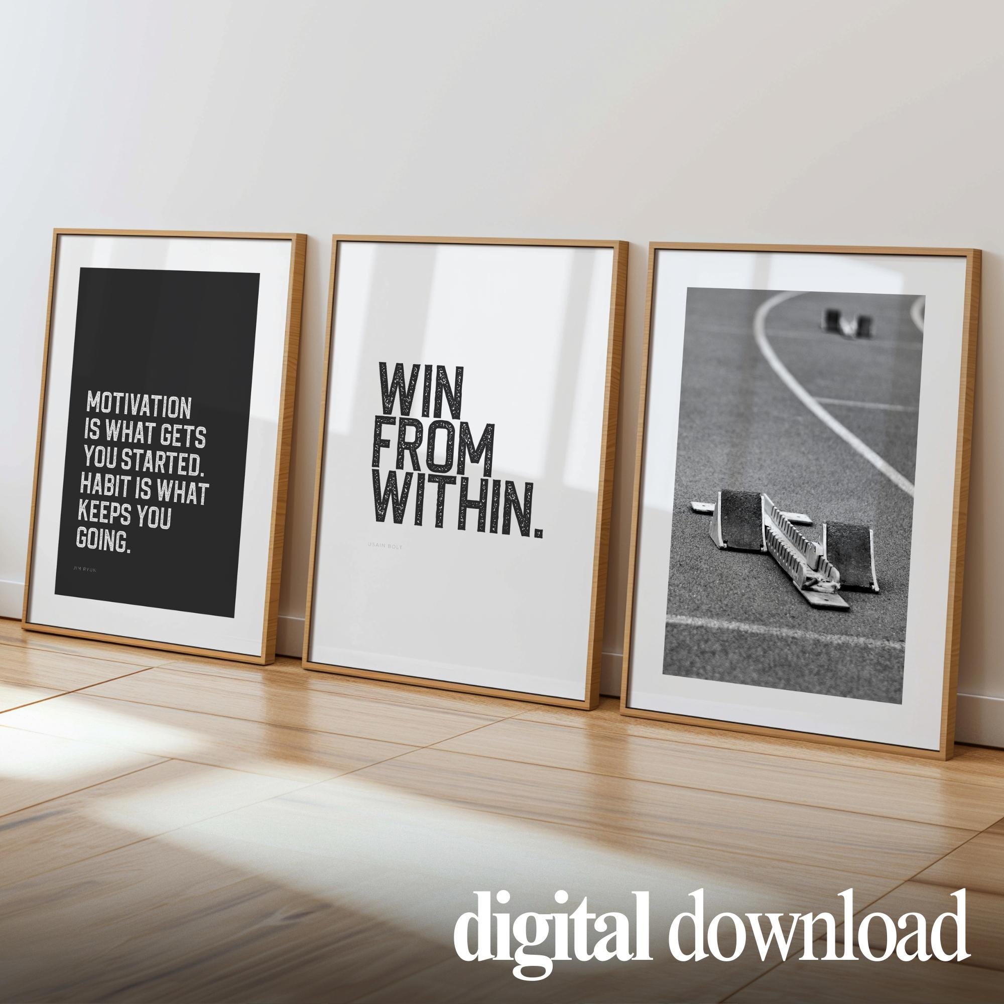 Track & Field Print Set of 3 for Boys Running Themed Posters With ...