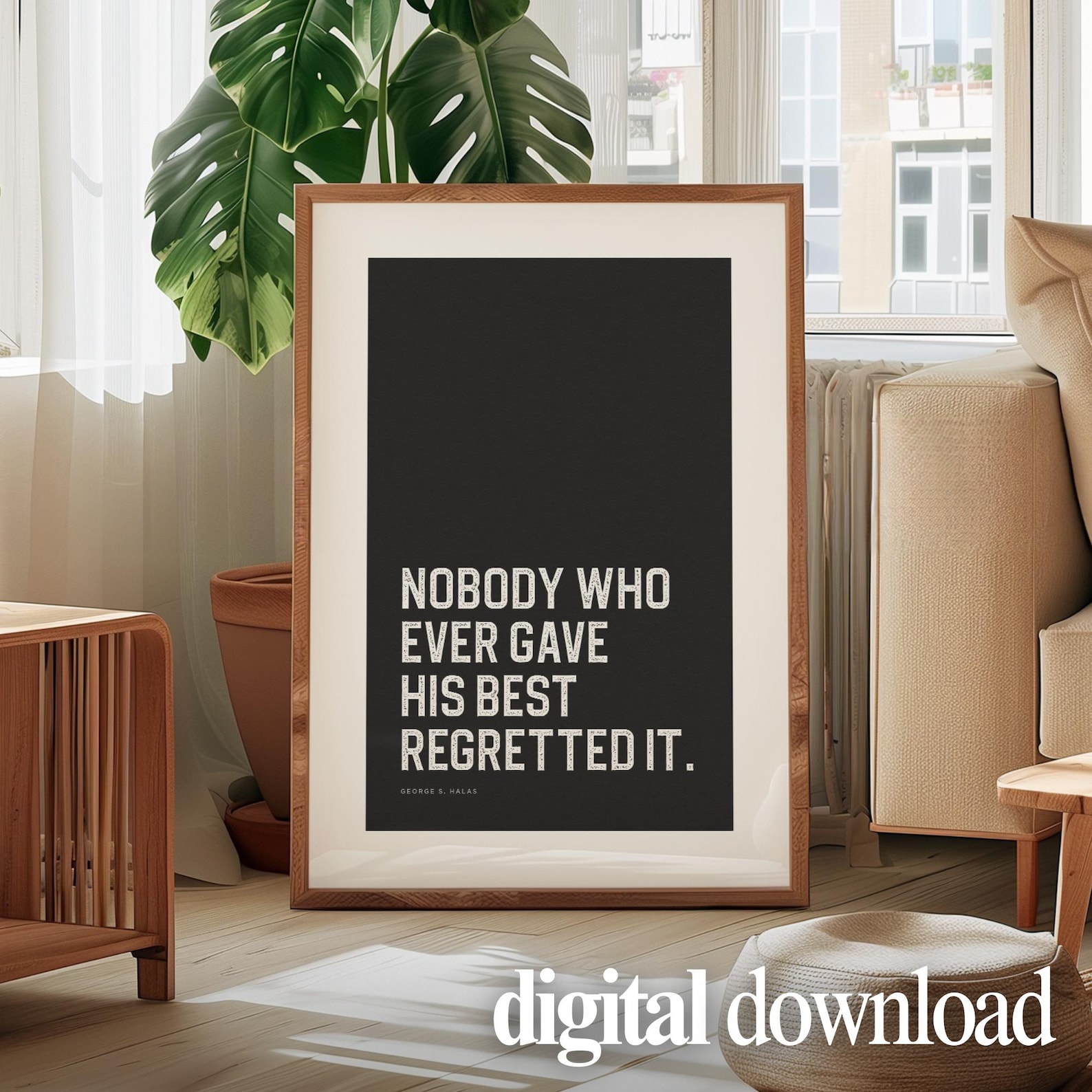Inspirational Sports Quote Printable Poster in Black & White for Teen ...