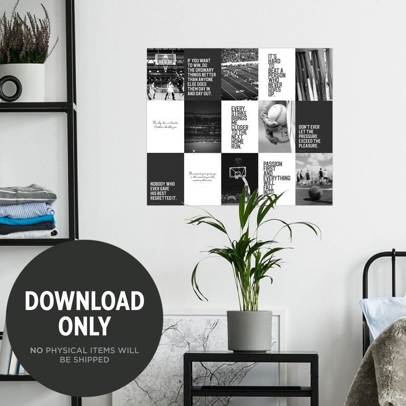 Sports Wall Collage Art for Teen Dorm Room Football - Etsy