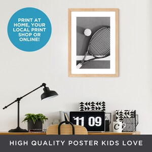 Tennis Racket + Ball Photograph Wall Art Print Sports Printable Poster ...
