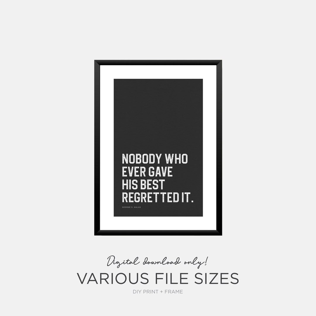 Inspirational Sports Quote Printable Poster in Black & White for Teen ...