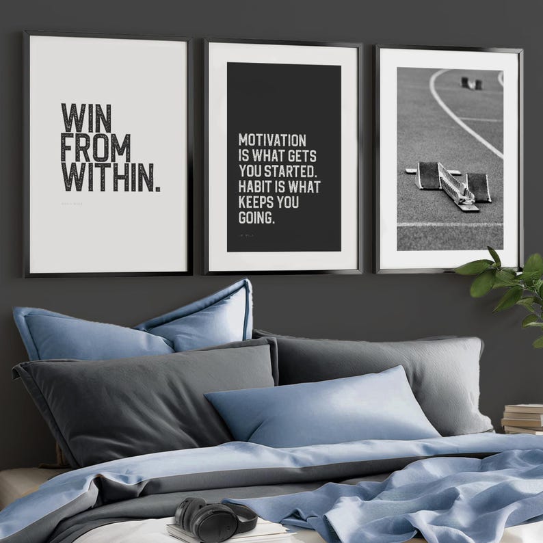 Track & Field Print Set of 3 for Boys Running Themed Posters With ...