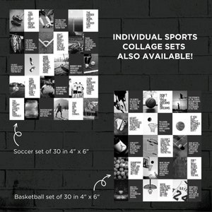 Sports Wall Collage Kit for Teen Dorm Room Football Basketball Baseball ...