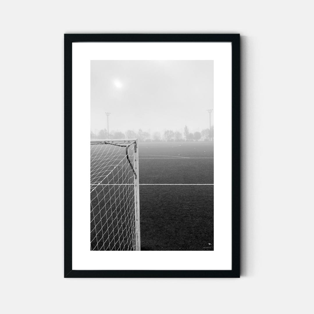 Soccer Goal Print Out Poster Wall Art for Teen Room Decor in Black and ...