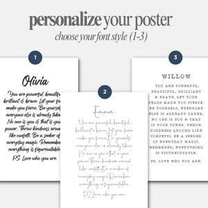 Custom Name Teen Girl Wall Art Personalized Self-care Poster ...