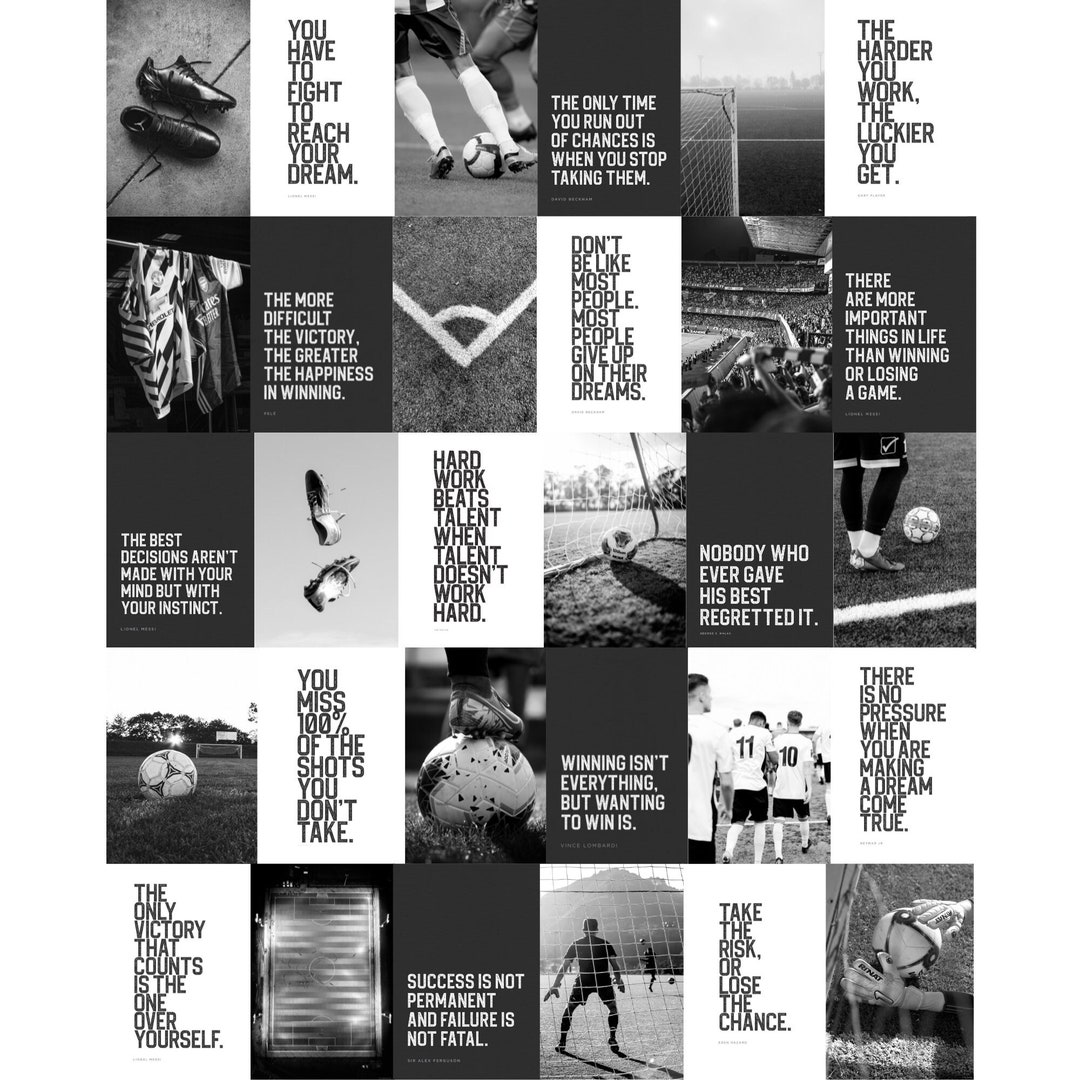 Soccer Wall Collage Art for Teen Dorm Room Football Sports Print Out ...