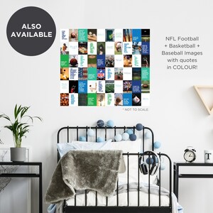 Sports Wall Collage Kit for Teen Dorm Room Football Basketball Baseball ...