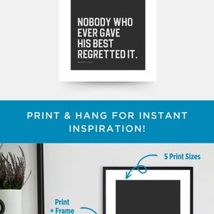 Inspirational Sports Quote Printable Poster in Black & White for Teen ...