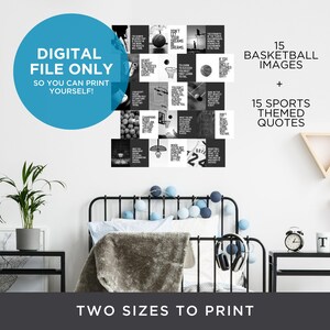 Basketball Wall Collage Art for Teen Dorm Room Basketball Sports Print ...