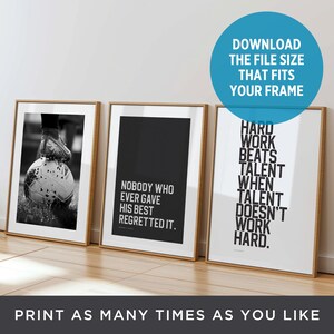 Set of 3 Soccer Prints With Famous Inspirational Sports Quotes in Black ...