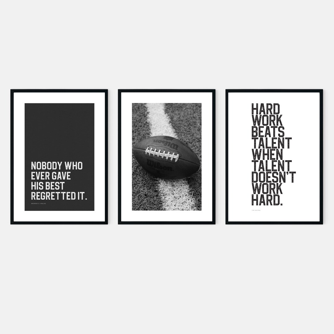 Set of 3 Inspirational NFL Football Printables in Black & - Etsy