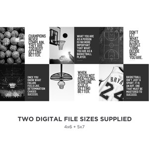 Basketball Wall Collage Art for Teen Dorm Room Basketball Sports Print ...