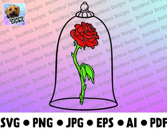 Enchanted Rose SVG Beauty and the Beast Cut File - Etsy