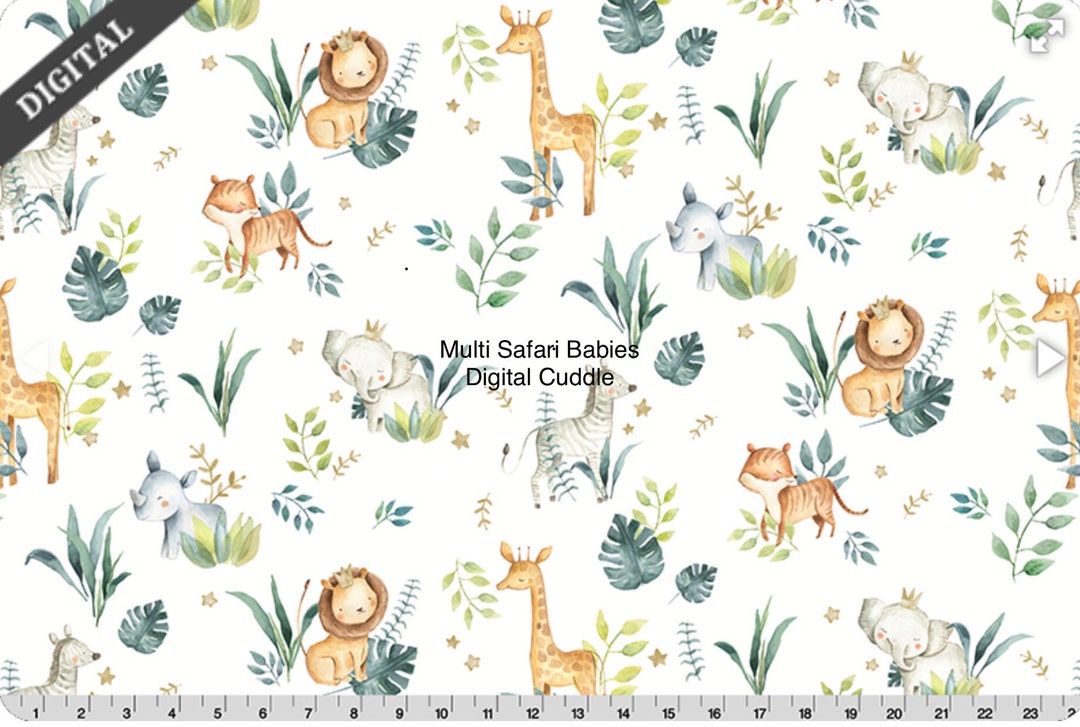 Safari Babies Multi Digital Cuddle by Shannon Fabrics - Etsy
